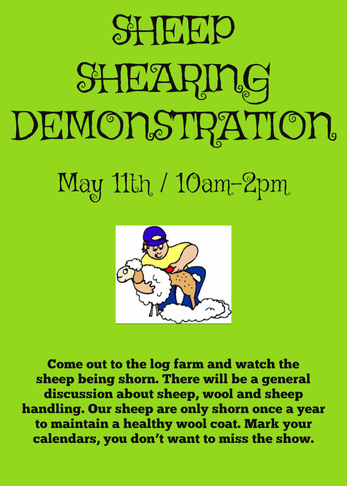 Sheep Shearing Demonstration | The Log Farm